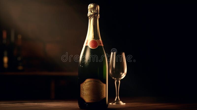 Champagne Bottle or Champaign Champaign. Generative AI Stock ...