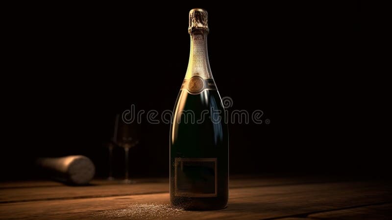 Champagne Bottle or Champaign Champaign. Generative AI Stock ...