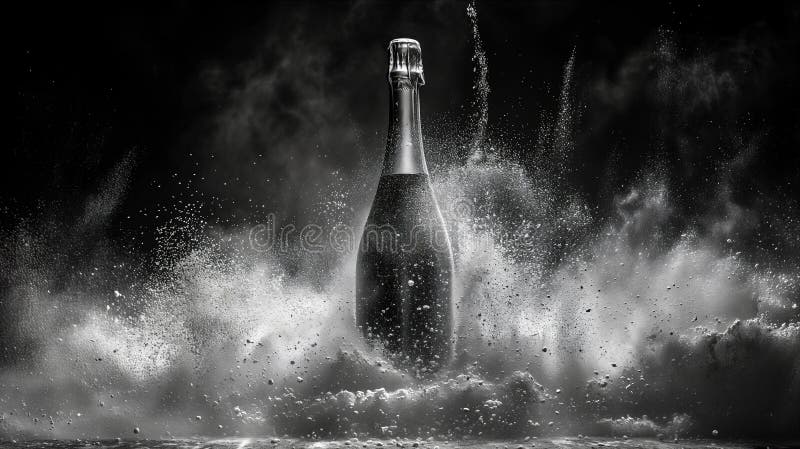 Champagne Bottle Explosion. Generative AI Stock Photo - Image of dust ...