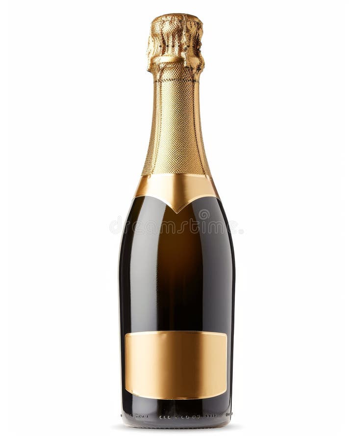 Champagne Bottle with Golden Foil. Stock Image - Image of beverage ...