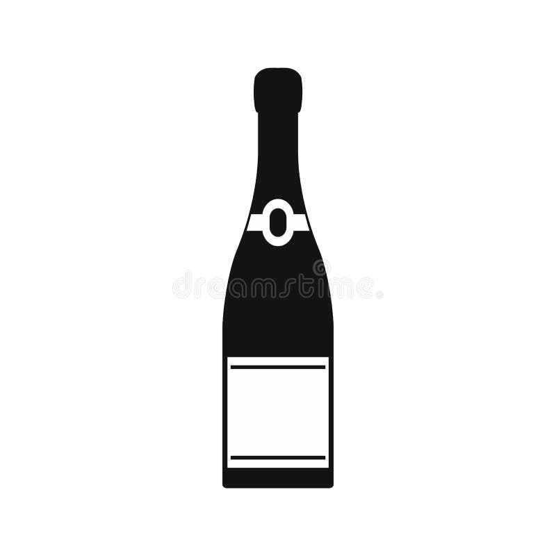 Champagne Bottle Icon, Simple Style Stock Vector - Illustration of icon ...