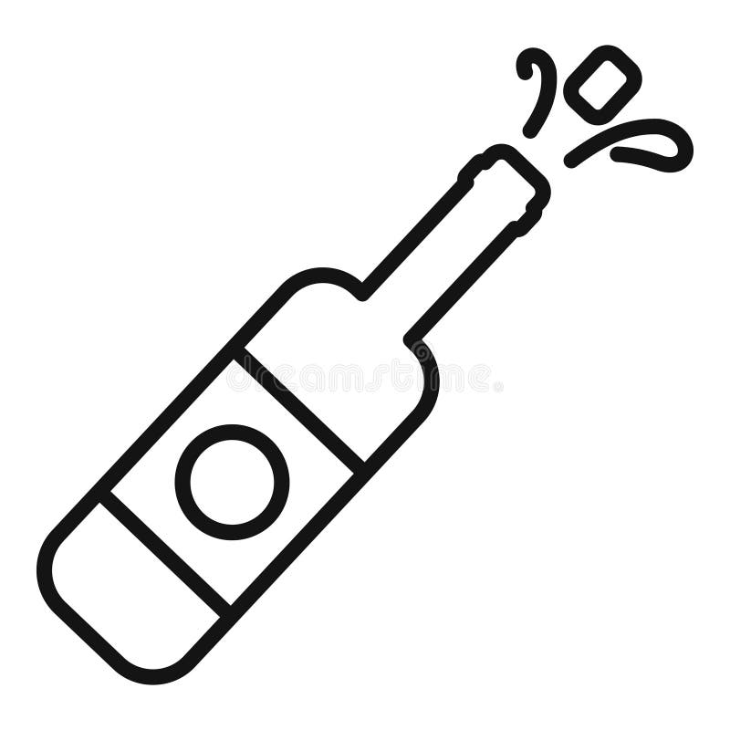 Champagne Bottle Popping Cork Celebration Icon Stock Illustration ...