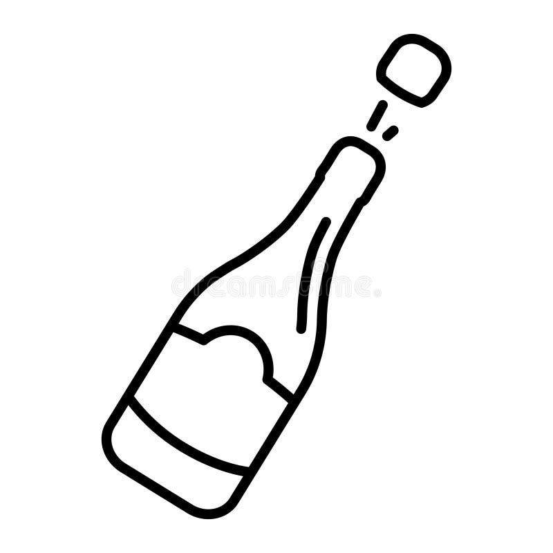 Champagne Bottle with Popping Cork Icon. Editable Stock Vector ...