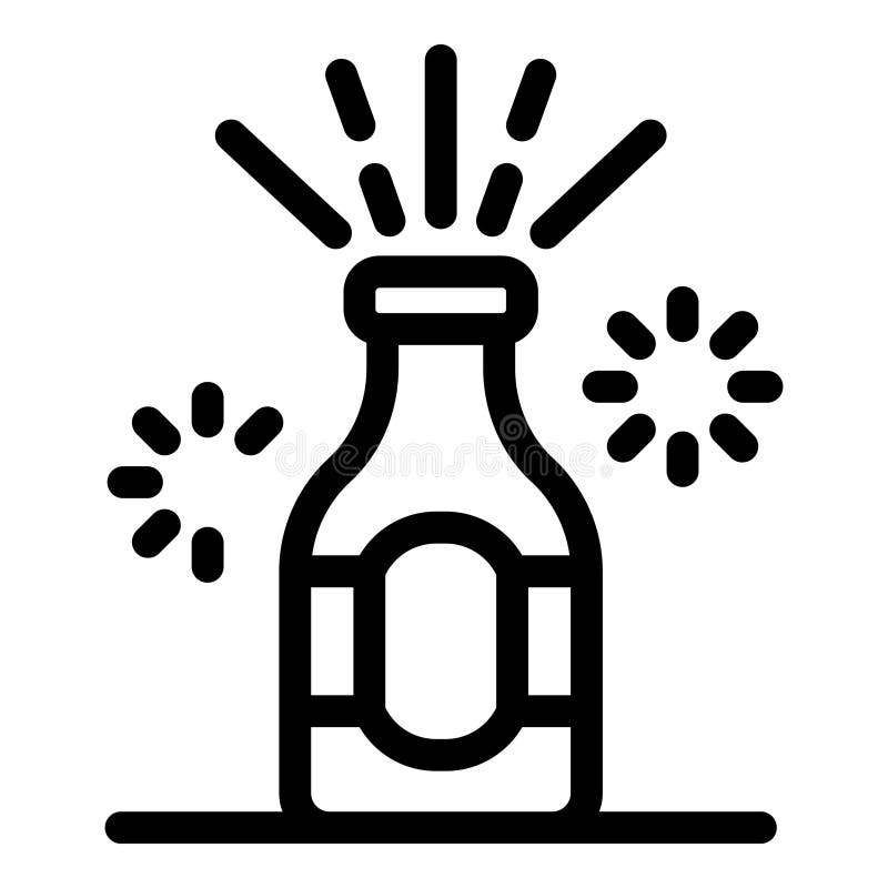 Champagne Bottle Popping Open with Sparkling Cork Stock Illustration ...