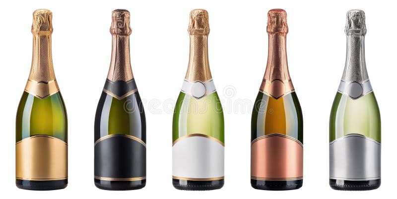 Champagne Bottles with Various Labels Stock Image - Image of champagne ...