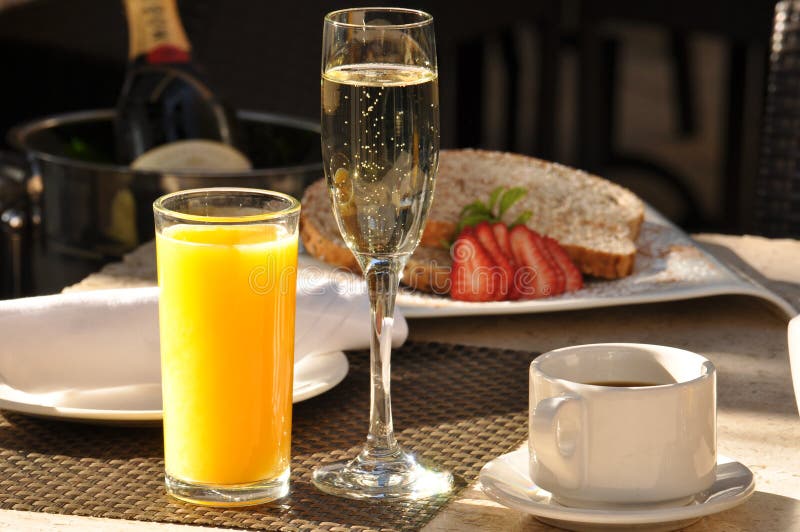 Champagne breakfast stock image. Image of juice, table - 26878567