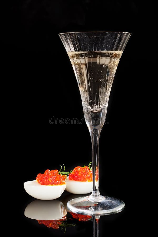 Caviar and champagne stock photo. Image of sandwiches - 17385440