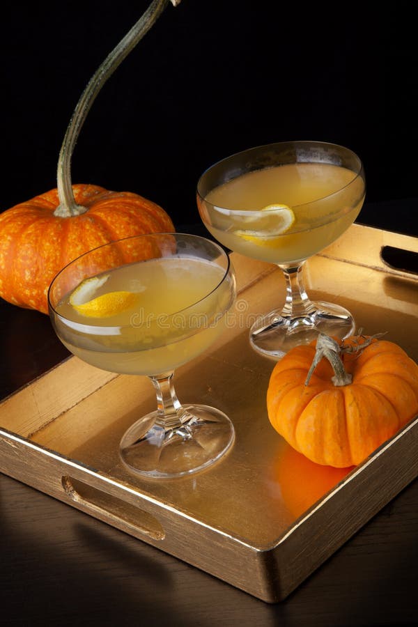 Champagne Cocktail - Fall Drinks Stock Photo - Image of juice ...