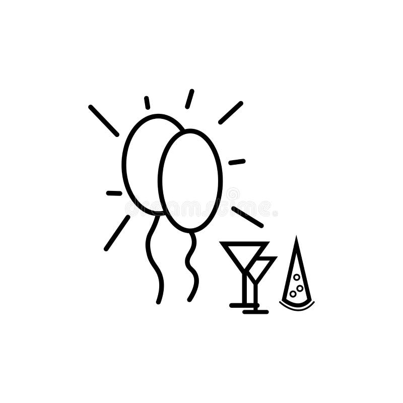 Champagne Cooking and Baloons Party Icon Stock Illustration ...