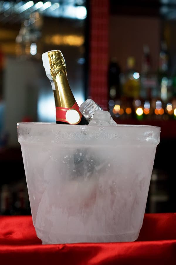 Champagne encased in ice stock photo. Image of bubbly - 7696296