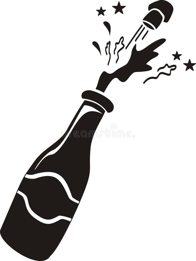 Champagne Bottle Explosion Icon Vector Stock Illustration ...