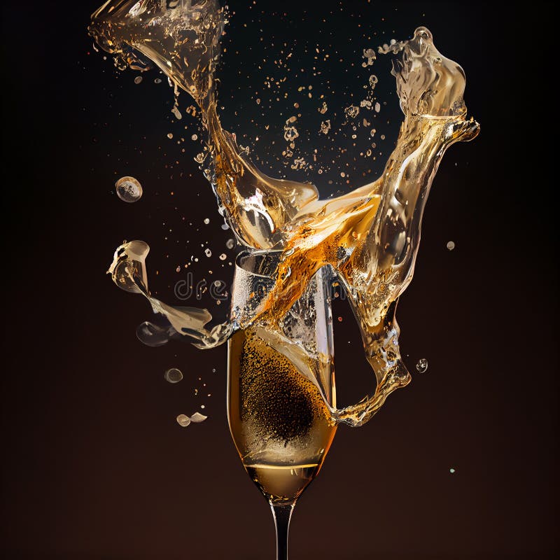 Champagne Explosion with Toast of Flutes. Stock Illustration ...
