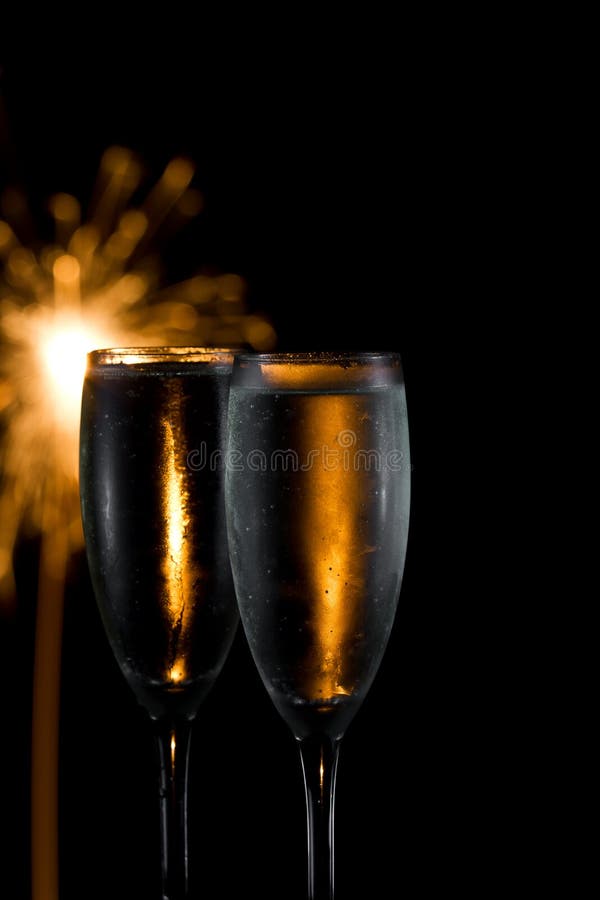 Champagne and fireworks stock image. Image of special - 31989407