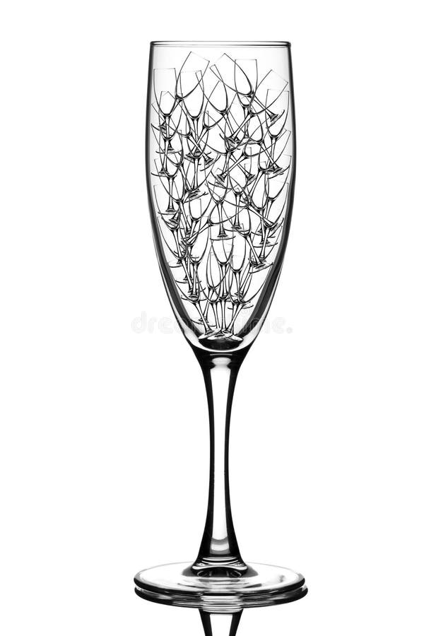 Champagne Glass Filled with Tiny Champagne Glasses Stock Photo - Image ...