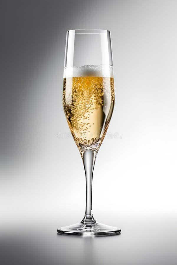 Champagne Glass with Champagne. Generative AI Stock Illustration ...