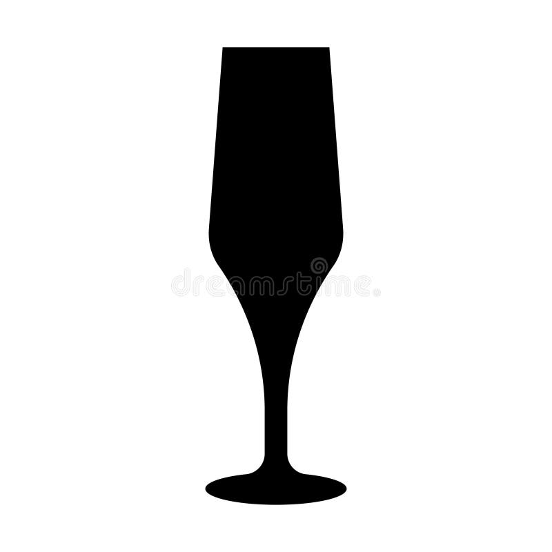Champagne Glass Icon, Wine Cup Silhouette Icon Stock Illustration ...