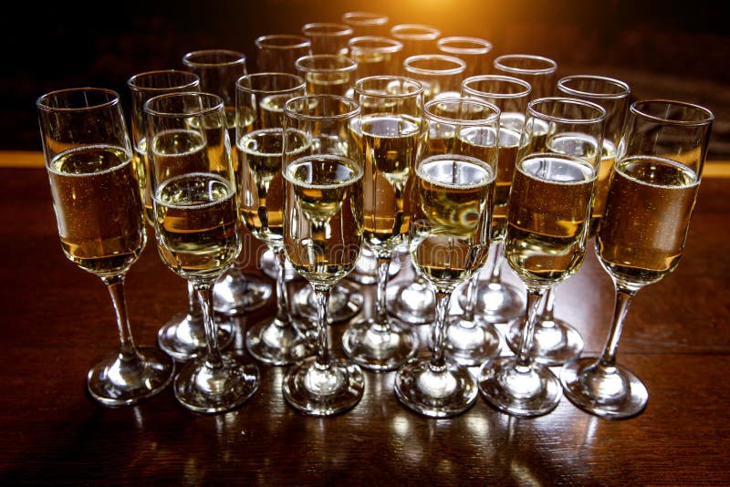 Champagne in Glasses before the Event Stock Image - Image of restaurant ...