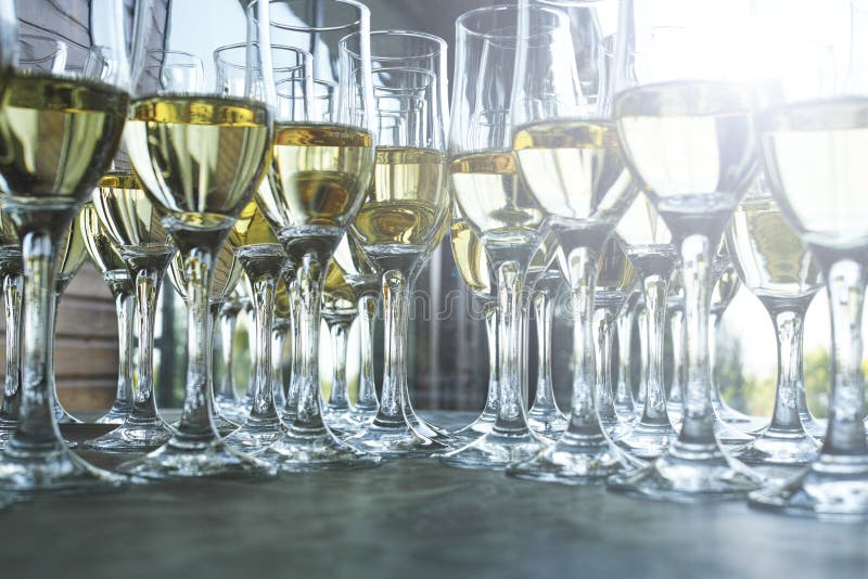 Champagne Glasses for Reception Event Stock Image - Image of luxury ...