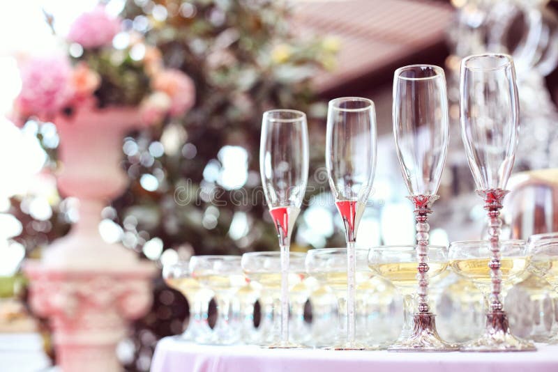 Ring in Pink Champagne with Flowers Stock Image - Image of party ...