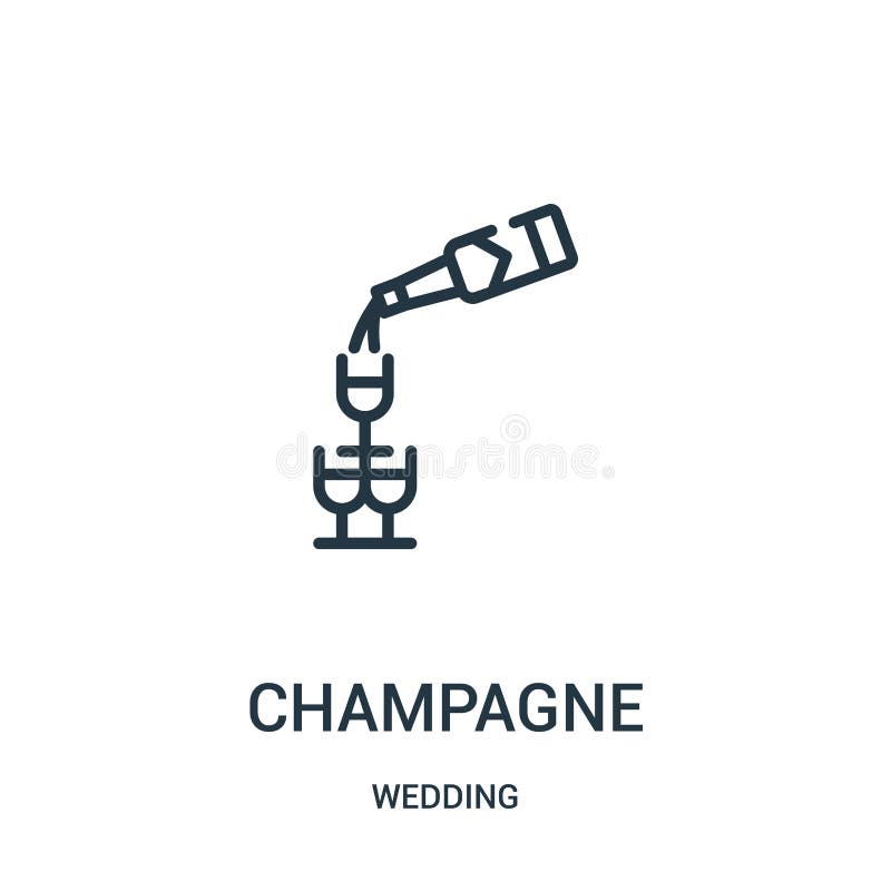 Champagne Icon Vector from Wedding Collection. Thin Line Champagne ...