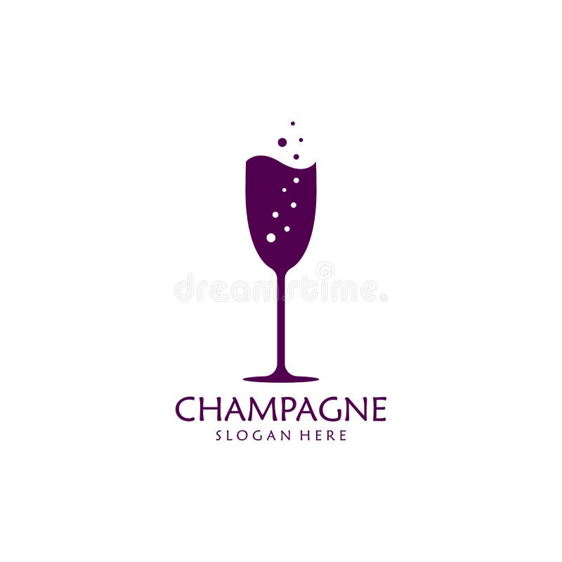 Champagne Logo Vector Icon Illustration Stock Vector - Illustration of ...
