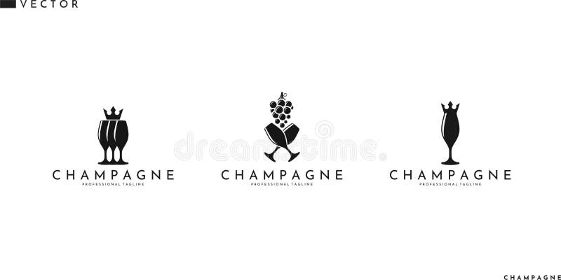 Champagne Logo. Wine Shop Sign Stock Vector - Illustration of logo ...