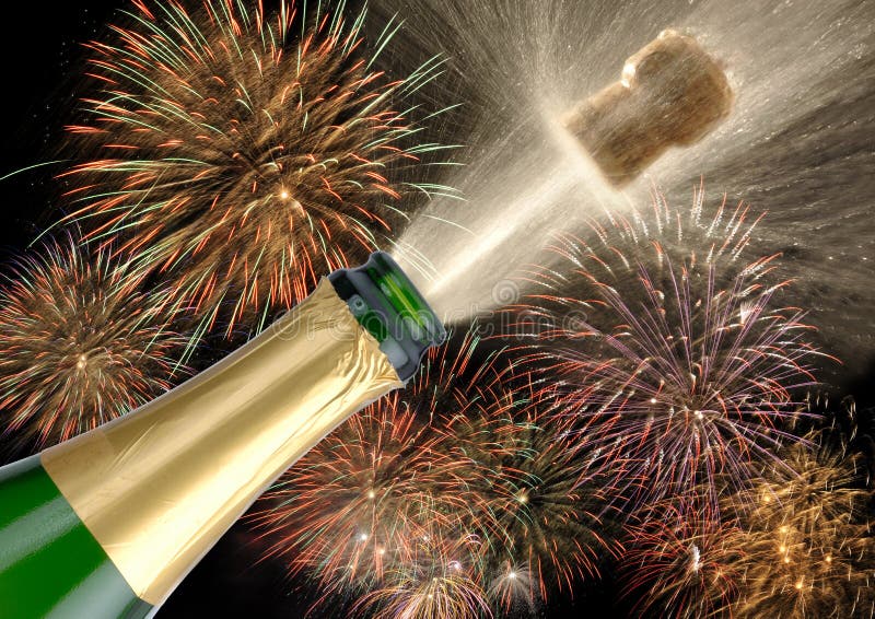 Champagne at new year stock image. Image of popping, celebration - 8727963