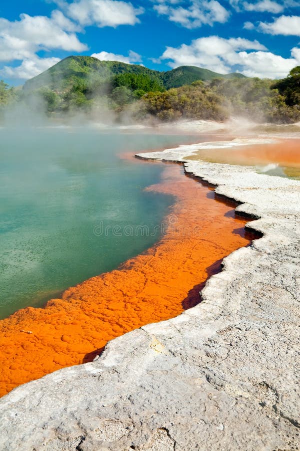 Champagne Pool, Waiotapu, New Zealand Stock Image - Image of steaming ...