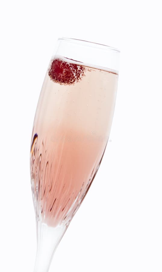 Champagne with Strawberries - Isolated on White Stock Photo - Image of ...