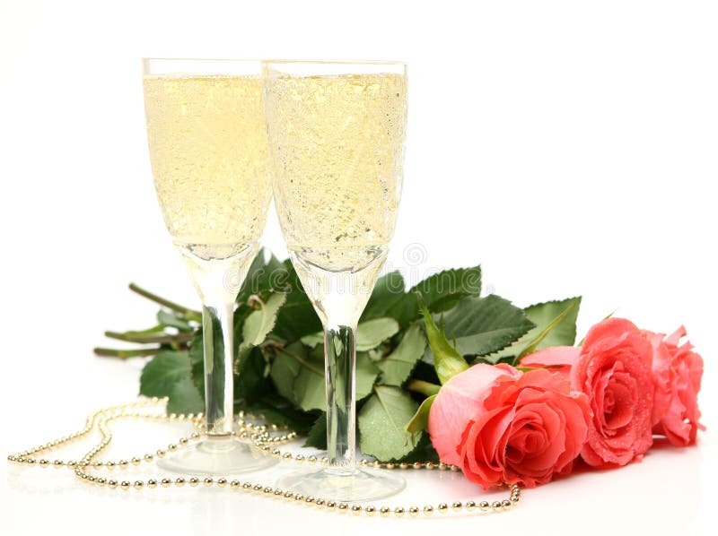 Champagne and roses stock photo. Image of celebratory - 24575948