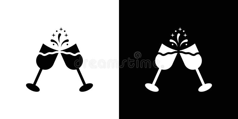 Champagne Toast Icon Isolated Flat Vector in Outline Stock Illustration ...
