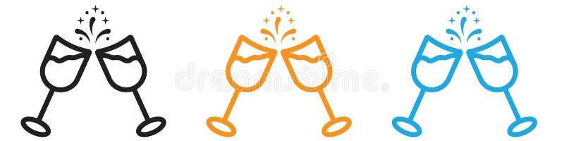 Champagne Toast Vector Logo Set Collection for Web App Ui Stock Vector ...