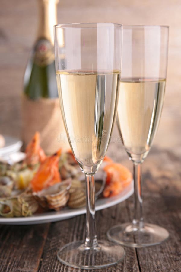 Champagne stock photo. Image of luxury, holiday, crustacean - 46791882