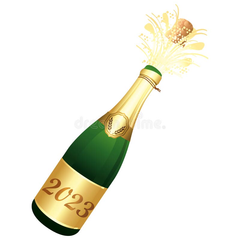 Champaign Bottle. Cork Explosion. Festive Icon. Vector Illustration ...