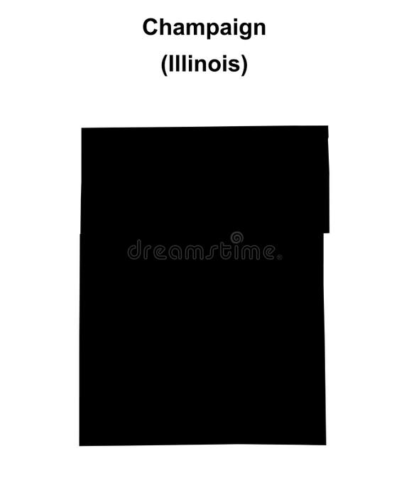 Champaign outline map stock vector. Illustration of template - 360779241