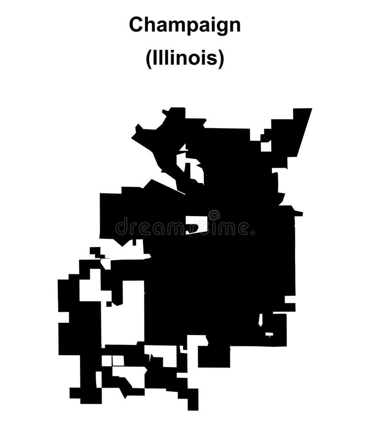 Champaign outline map stock vector. Illustration of blank - 357274905