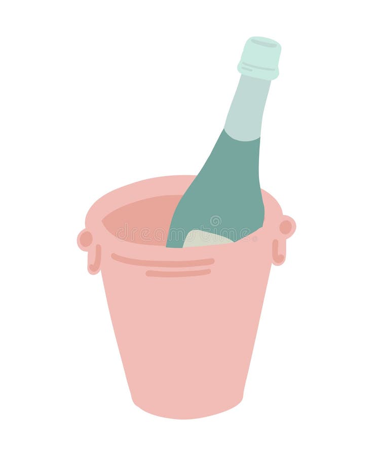 Champaign Sparkling Wine Bottle Flat Design Stock Vector - Illustration ...