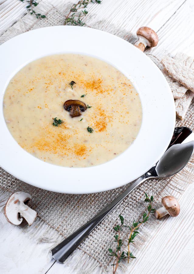 Champignons mushroom soup stock image. Image of dinner - 40579615
