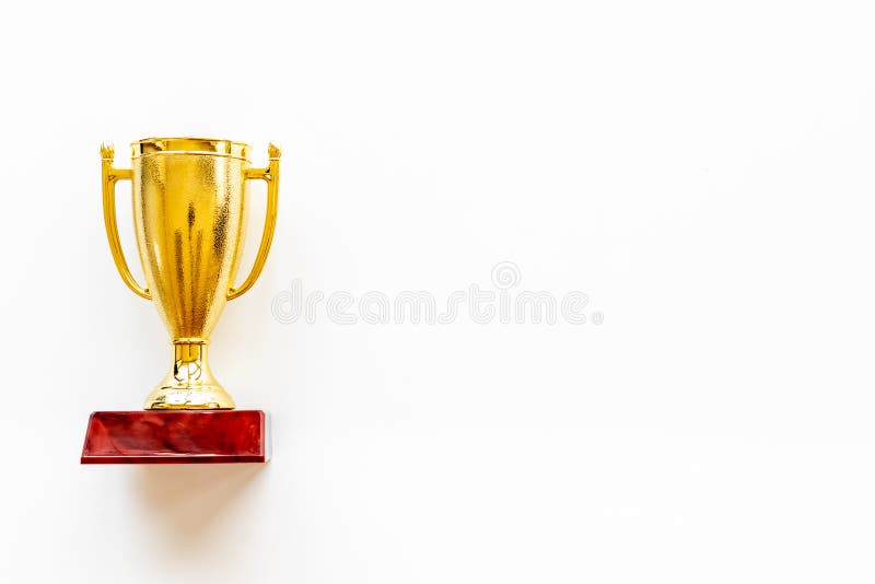 Champion Award - Golden Trophy Cup for Winner, Top View Stock Photo ...