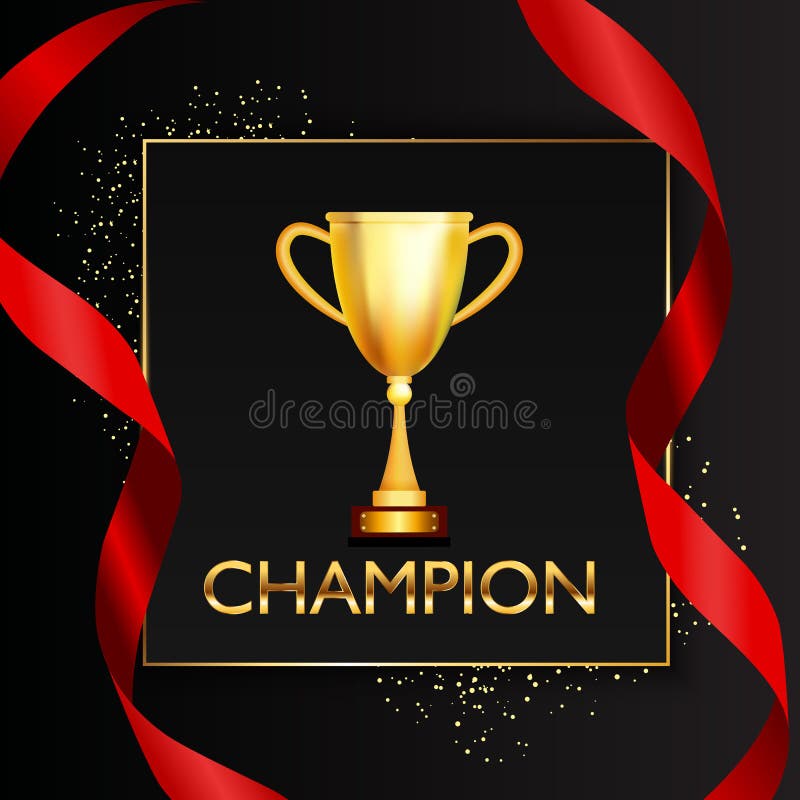 Champion Background with Winner Trophy Gold Cup. Vector Illustration ...