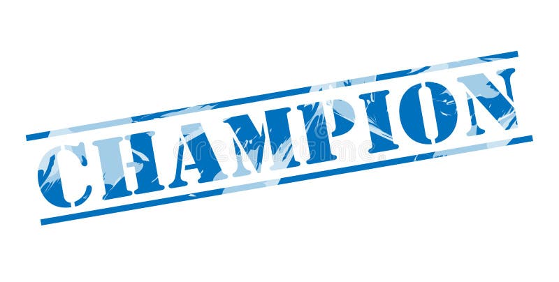 Champion blue stamp stock illustration. Illustration of sign - 97575910