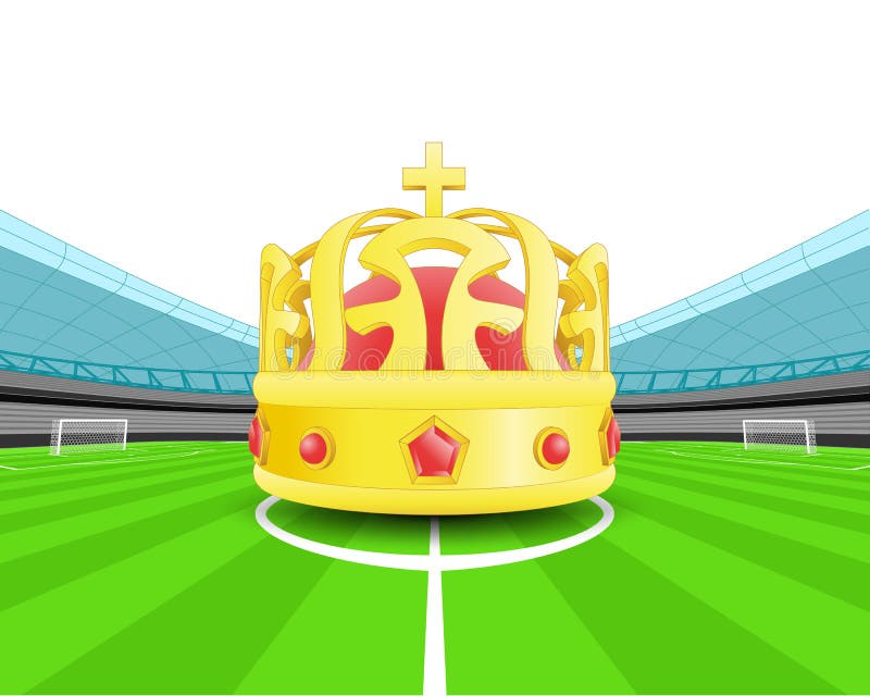 Champion Crown in the Midfield of Football Stadium Vector Stock Vector ...