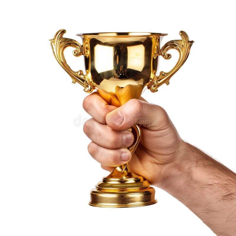 Champion Cup in Hand on Transparent Background - Ai Generated Stock ...