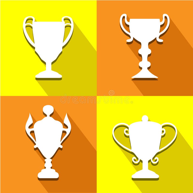 Champion Cup Icons Set Great for Any Use. Vector EPS10. Stock Vector ...