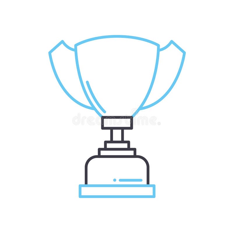 Champion Cup Line Icon, Outline Symbol, Vector Illustration, Concept ...