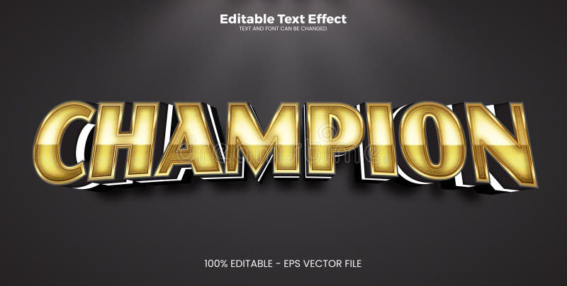 Champion Editable Text Effect in Modern Trend Style Stock Vector ...