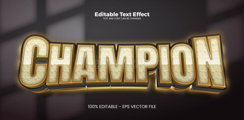 Champion Editable Text Effect in Modern Trend Style Stock Vector ...