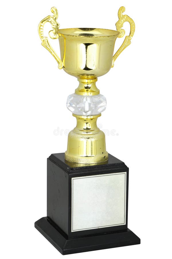 Champion Gold Trophy Isolated with Clipping Path Stock Image - Image of ...