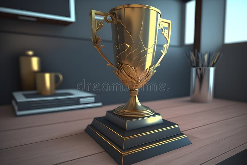 Champion Golden Trophy. Neural Network AI Generated Stock Illustration ...