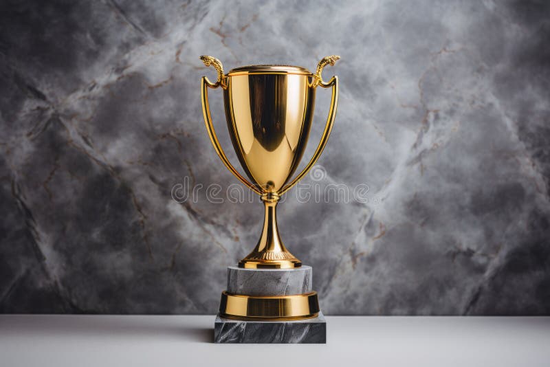 Champion Golden Trophy Placed on Table, Copy Space Ready for Your ...